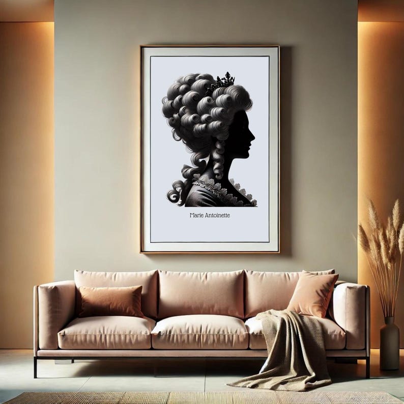 Marie Antoinette Digital Silhouette Portrait | Printable French Royal ...