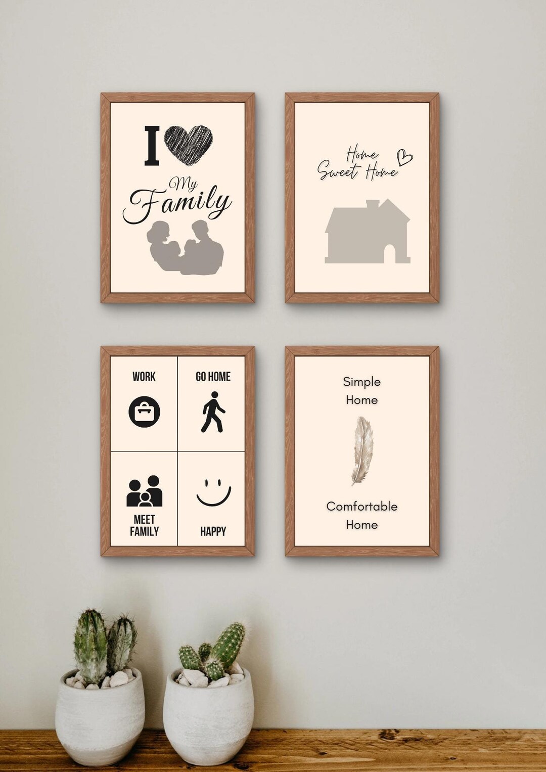 Set of 4 Simple Homies Printable Wall Art Bundle, Digital Print ...