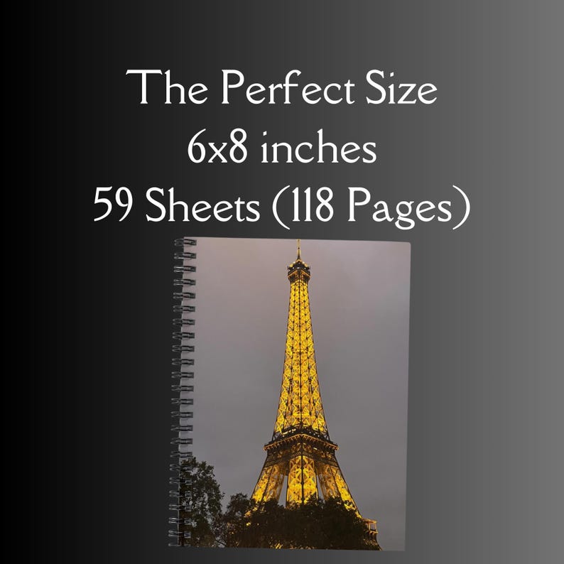 Eiffel Tower Spiral Notebook Original Photo Journal School Notepad ...