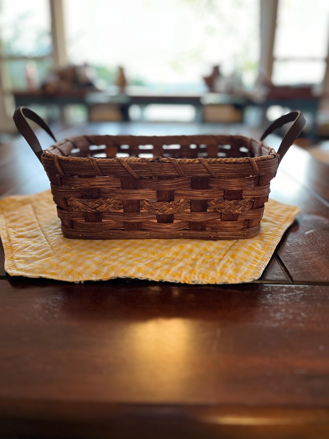 Amish Woven Maple Wood Basket With Handles (11x8x4inches) - Etsy