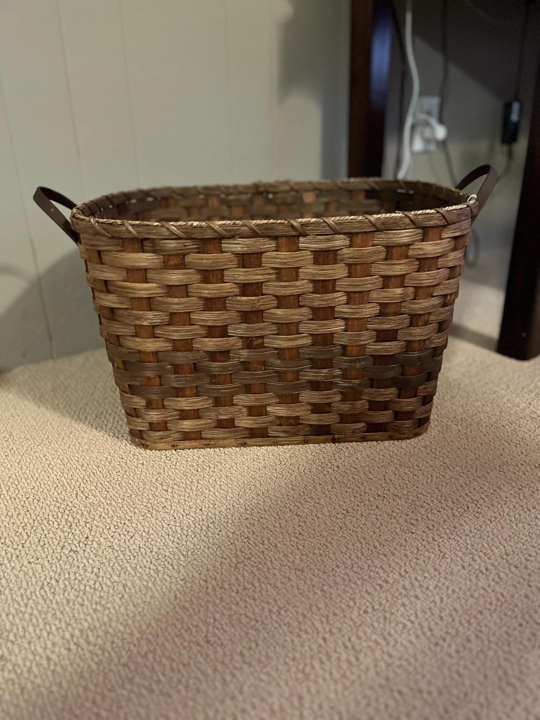 Large Laundry Maple Wood Basket Handmade Woven Wood Basket 18x15x11 - Etsy
