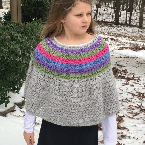 Crochet Poncho for Girls - Etsy