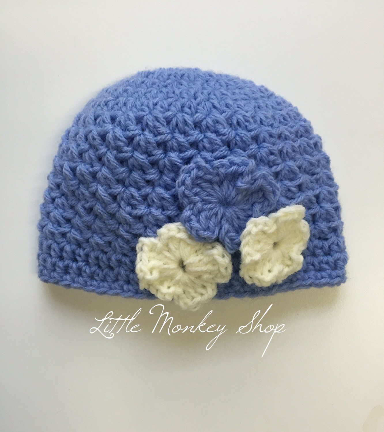 Crochet Hat PATTERN - Flower Hat Crochet Pattern - Beanie in 8 Sizes ...