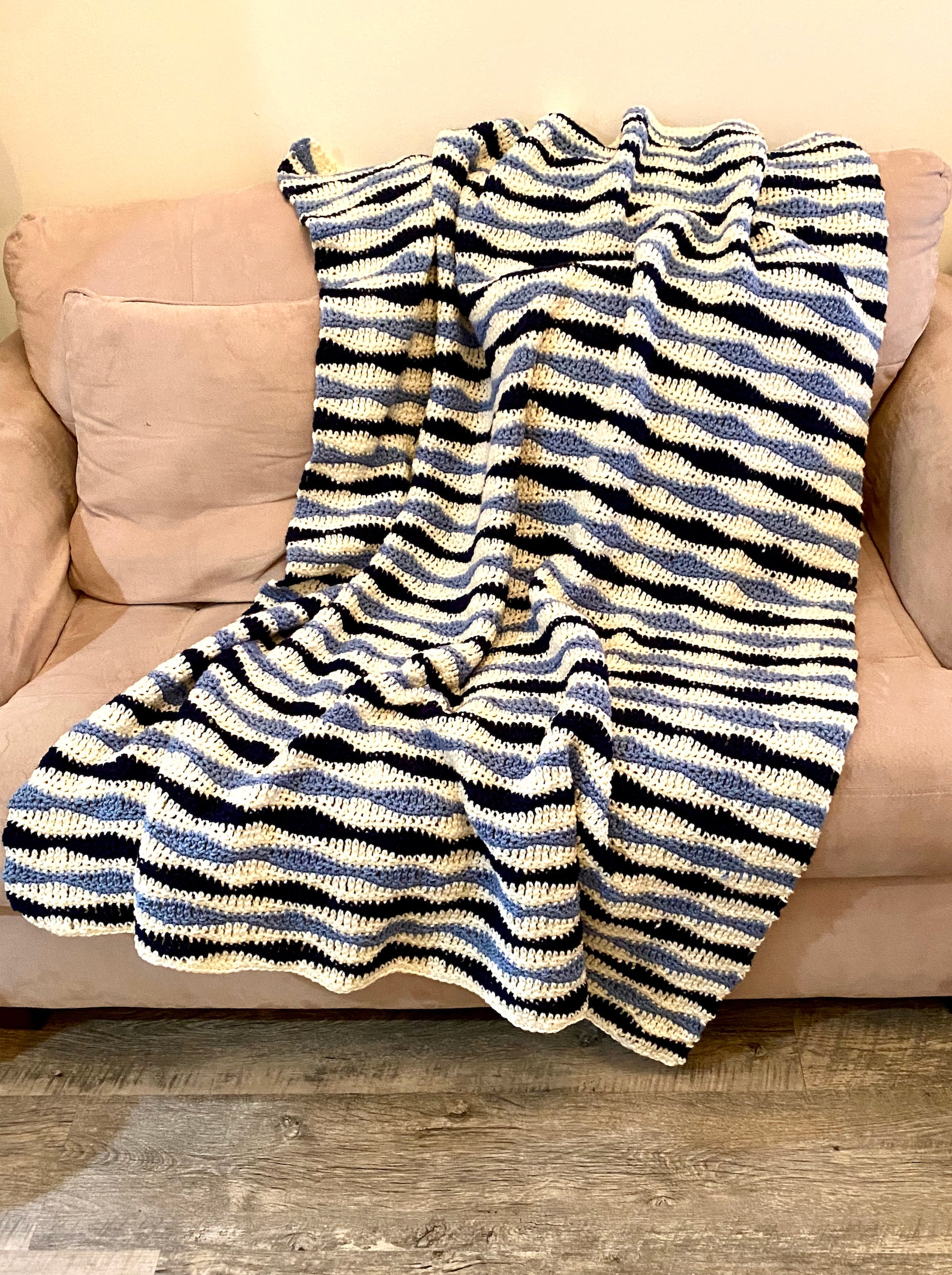Benjamin Throw Crochet PATTERN Wave Stitch Blanket Crochet | Etsy