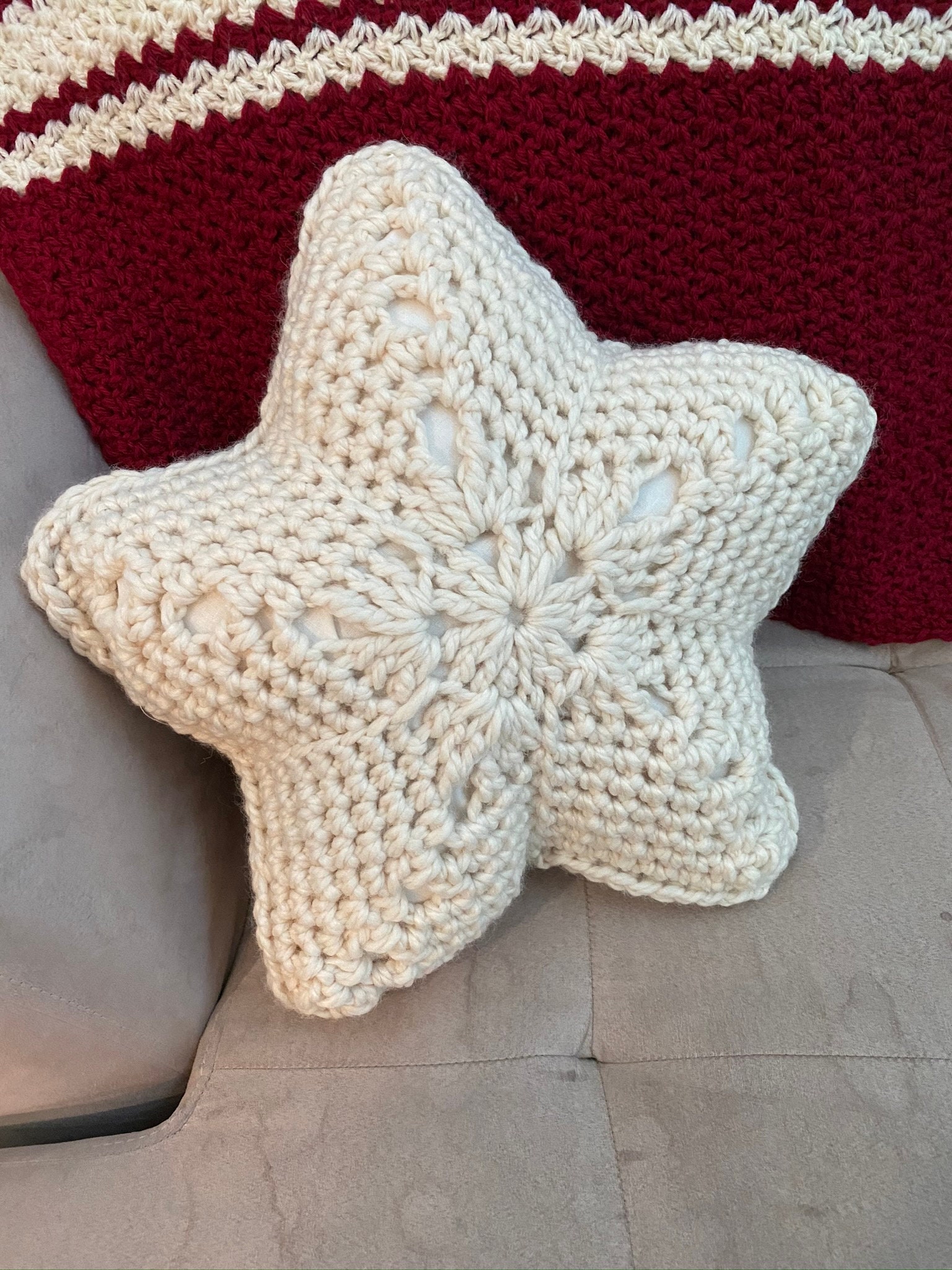 Star Throw Pillow Crochet PATTERN Holiday Christmas | Etsy