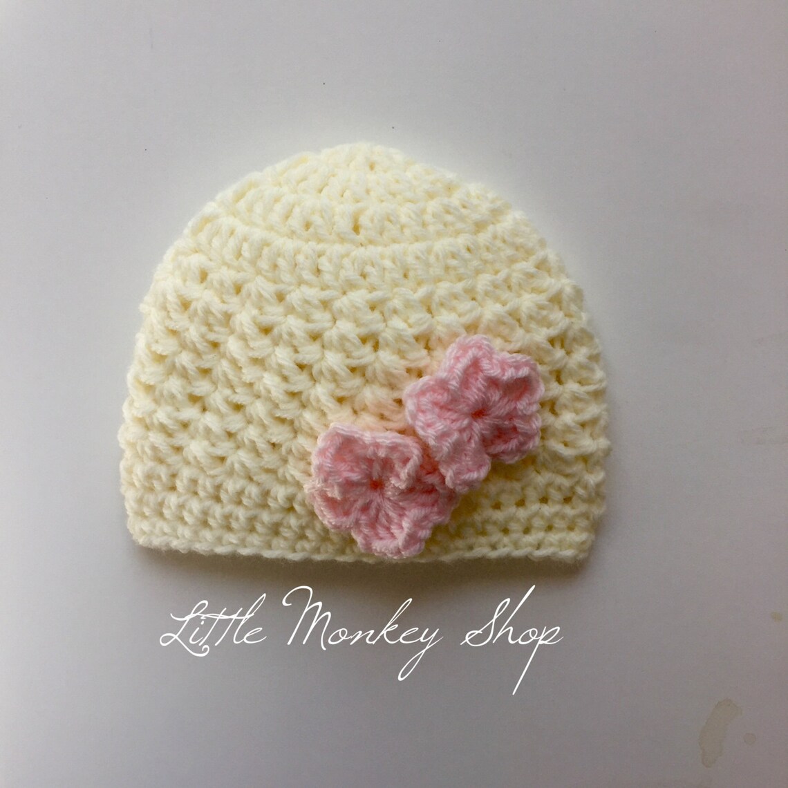 Crochet Hat PATTERN - Flower Hat Crochet Pattern - Beanie in 8 Sizes ...