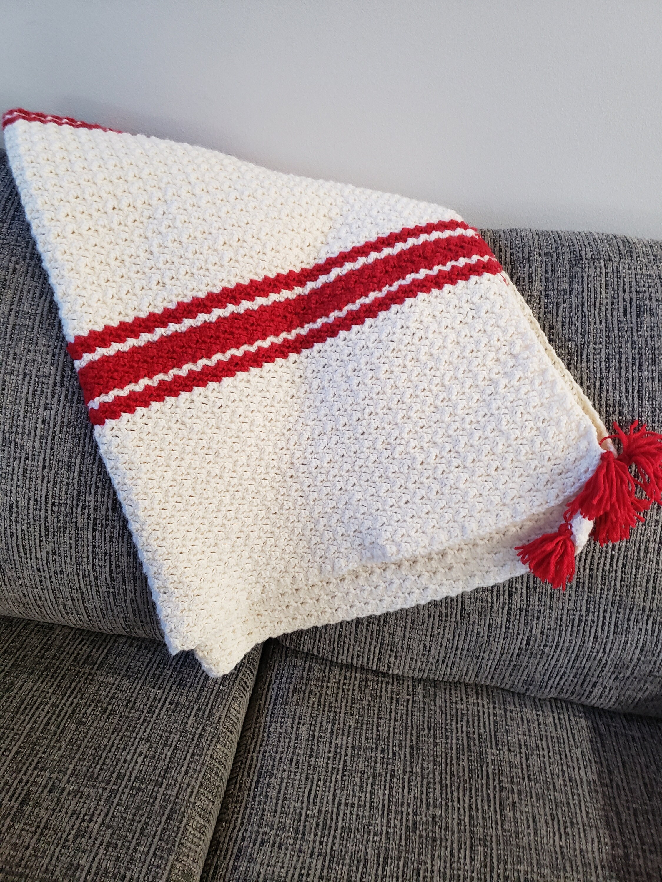 Candy Cane Throw Crochet PATTERN Holiday Christmas Afghan - Etsy