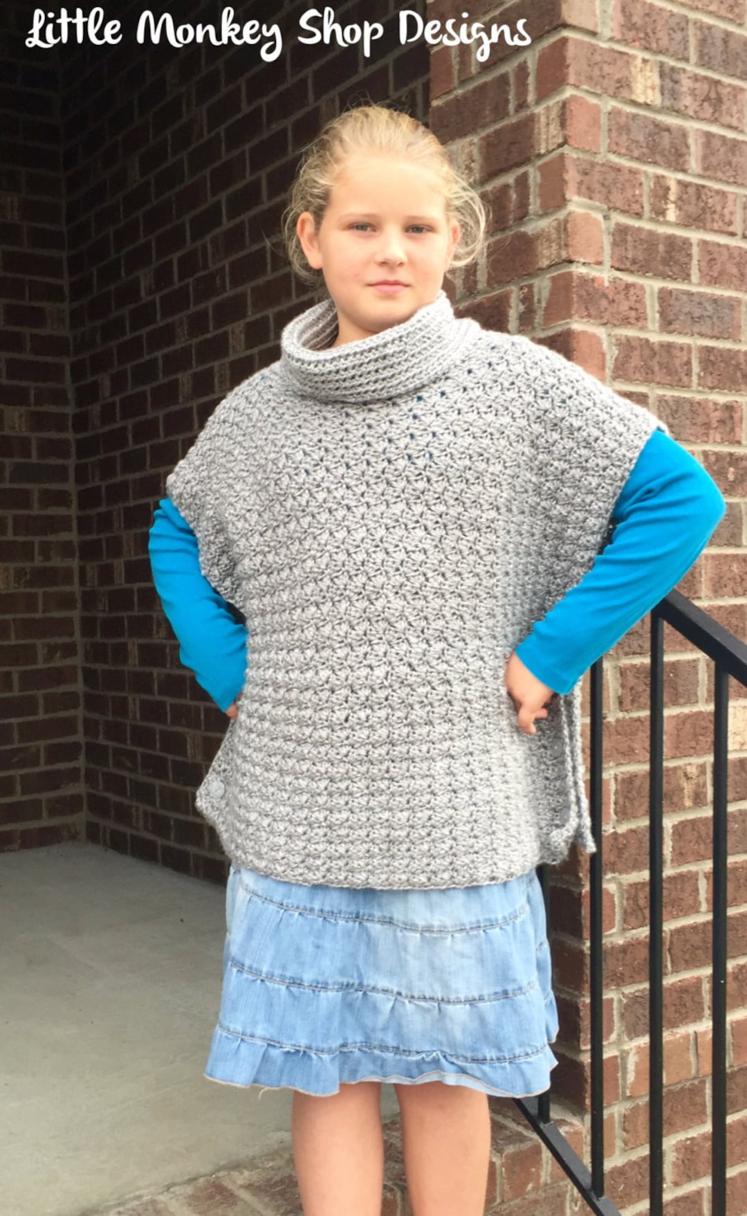 Crochet Poncho PATTERN, Cowl Neck Poncho Pattern, Fiona Poncho Pullover ...