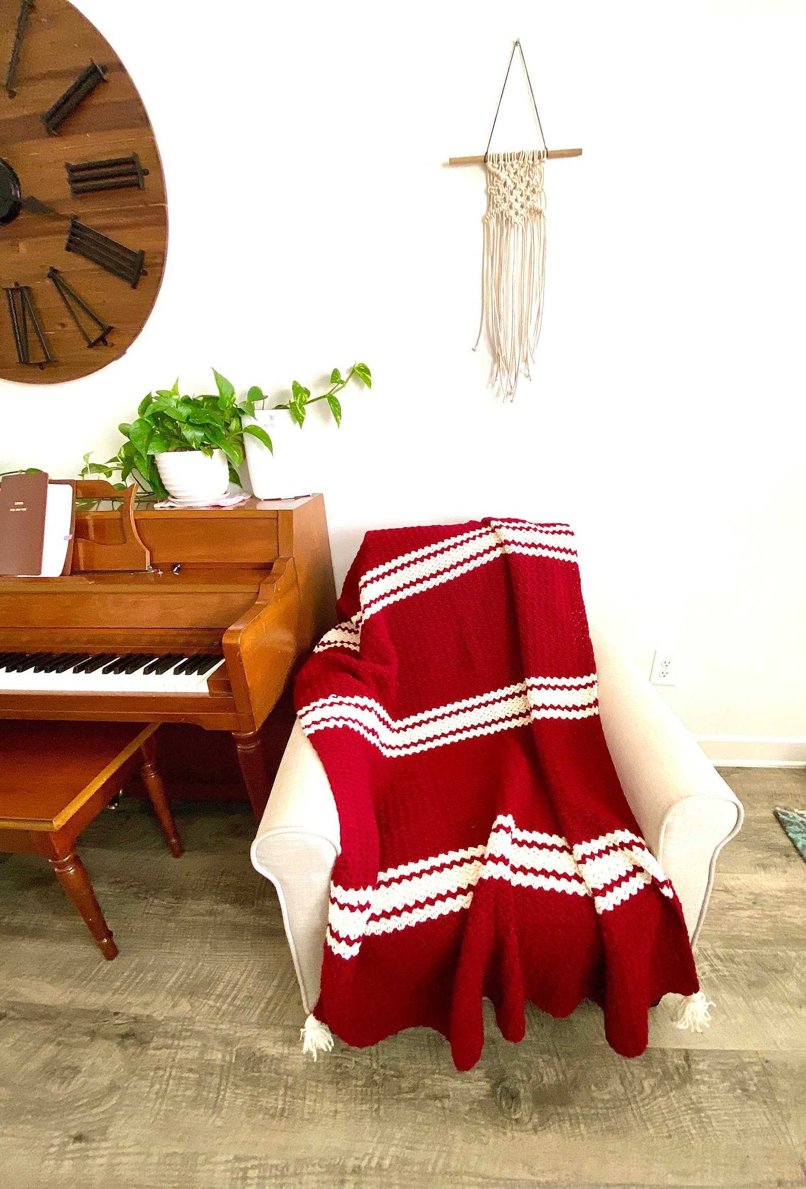 Candy Cane Throw Crochet PATTERN - Holiday Christmas Afghan With ...