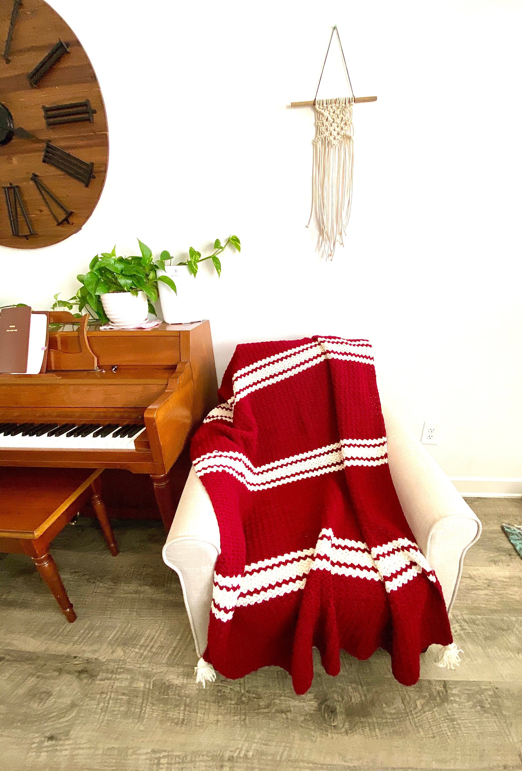 Candy Cane Throw Crochet PATTERN Holiday Christmas Afghan - Etsy