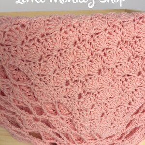 Pink Organic Cotton Baby Blanket - Shells Heirloom Design Super Soft ...