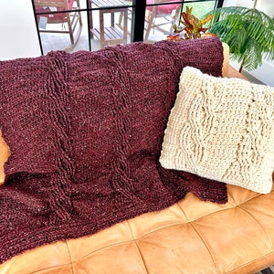 Holiday Cable Throw Crochet Pattern Blanket Crochet Pattern Afghan ...