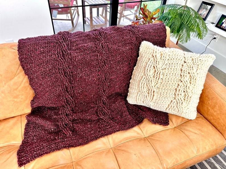 Holiday Cable Throw Crochet Pattern Blanket Crochet Pattern - Etsy