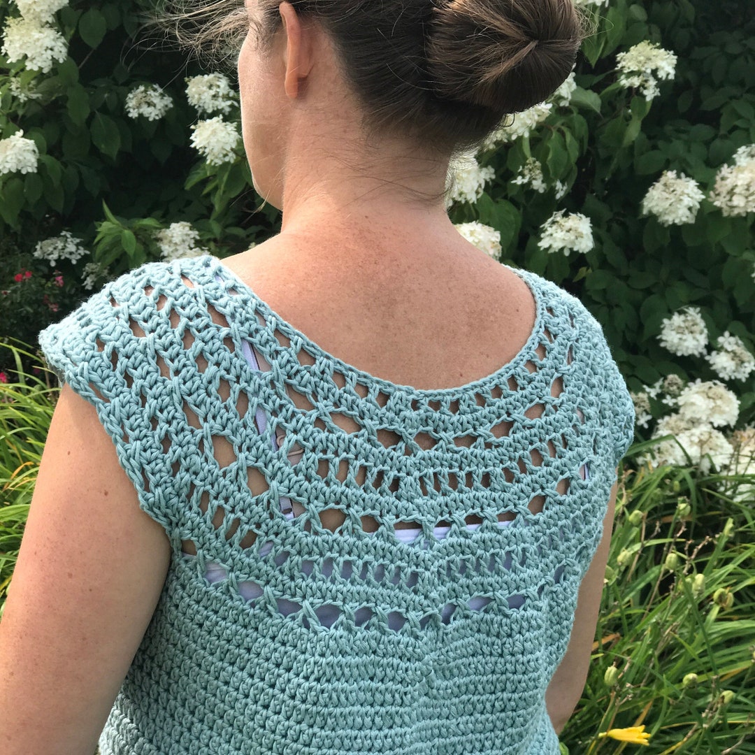 Summer Sweater Crochet PATTERN Easy Short Sleeve Sweater Pattern Camden ...