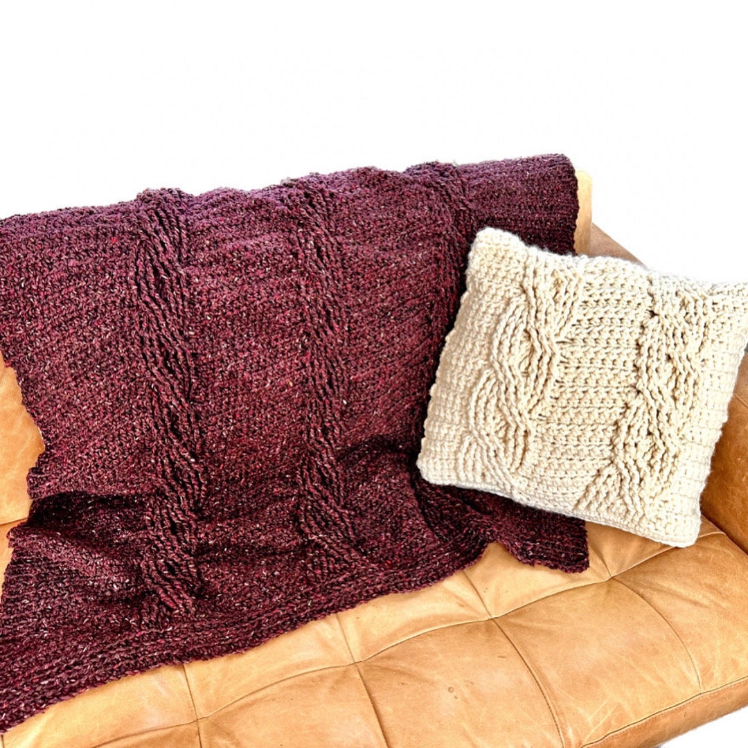 Holiday Cable Throw Crochet Pattern Blanket Crochet Pattern Afghan ...