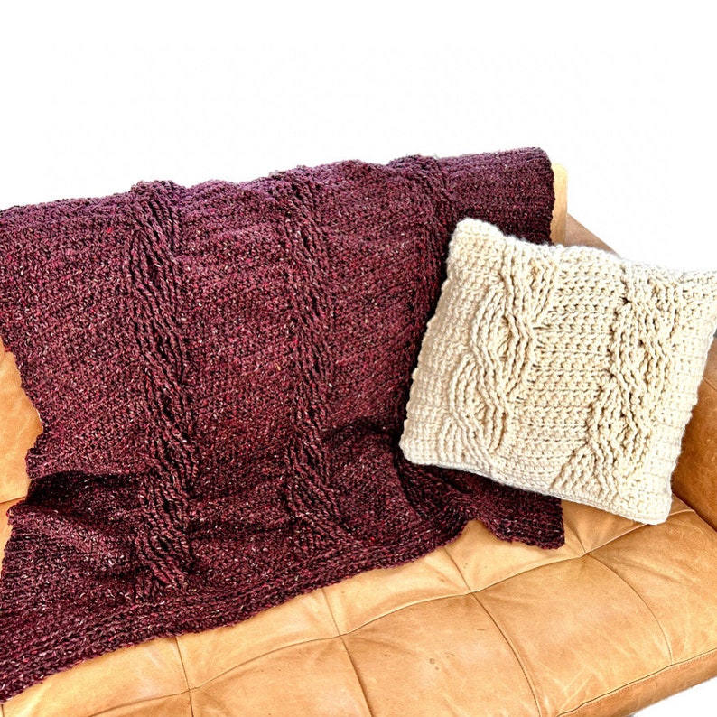 Holiday Cable Throw Crochet Pattern Blanket Crochet Pattern - Etsy