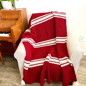 Candy Cane Throw Crochet PATTERN - Holiday Christmas Afghan With ...