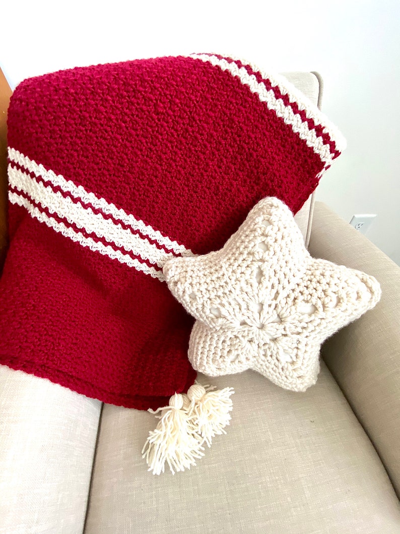Candy Cane Throw Crochet PATTERN Holiday Christmas Afghan - Etsy