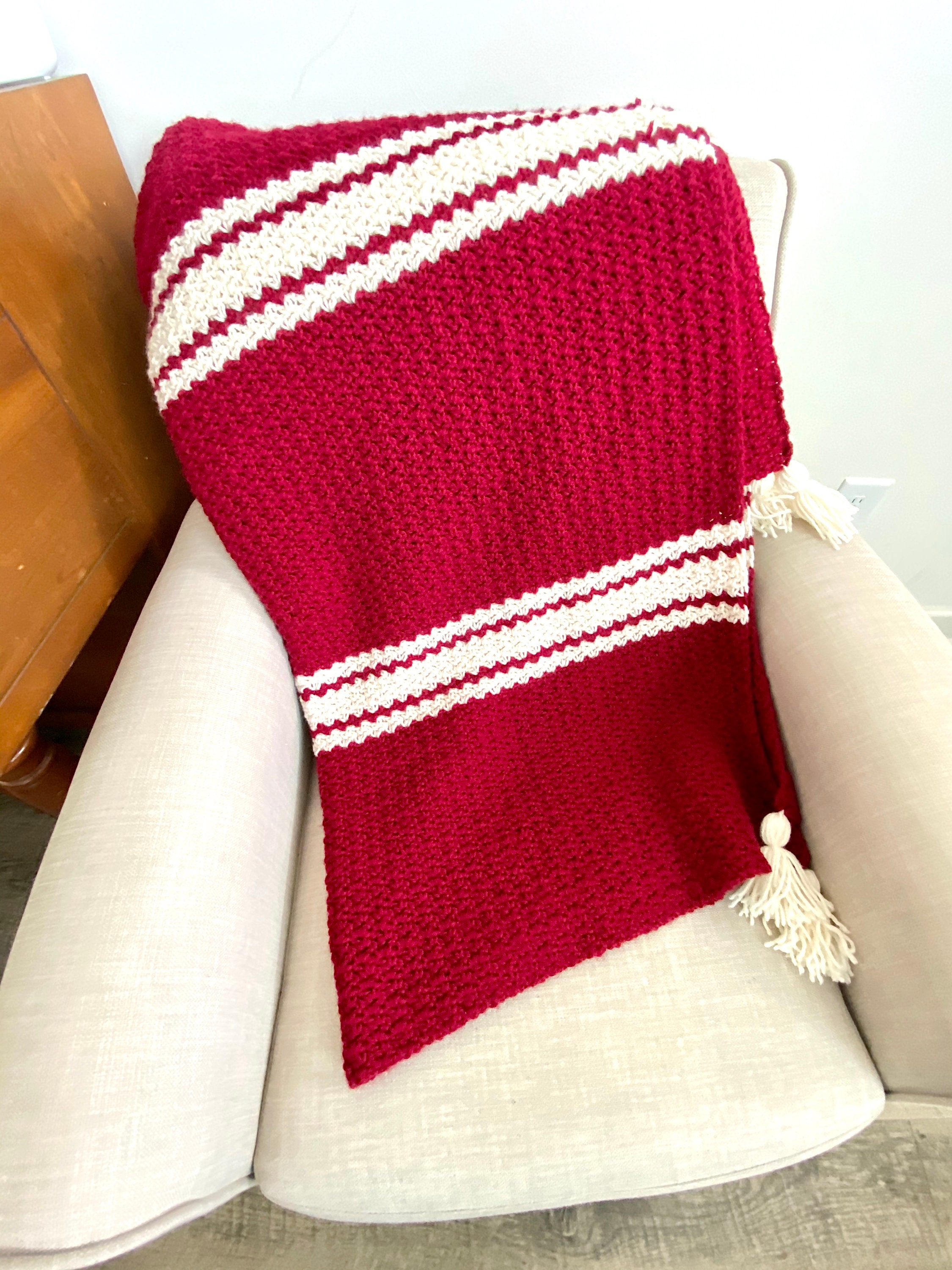 Candy Cane Throw Crochet PATTERN Holiday Christmas Afghan - Etsy