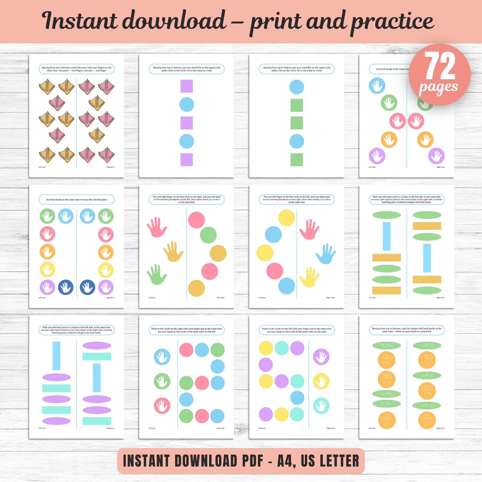 Brain Gym Workbook for Kids | 72 Pages Printable Attention Development ...