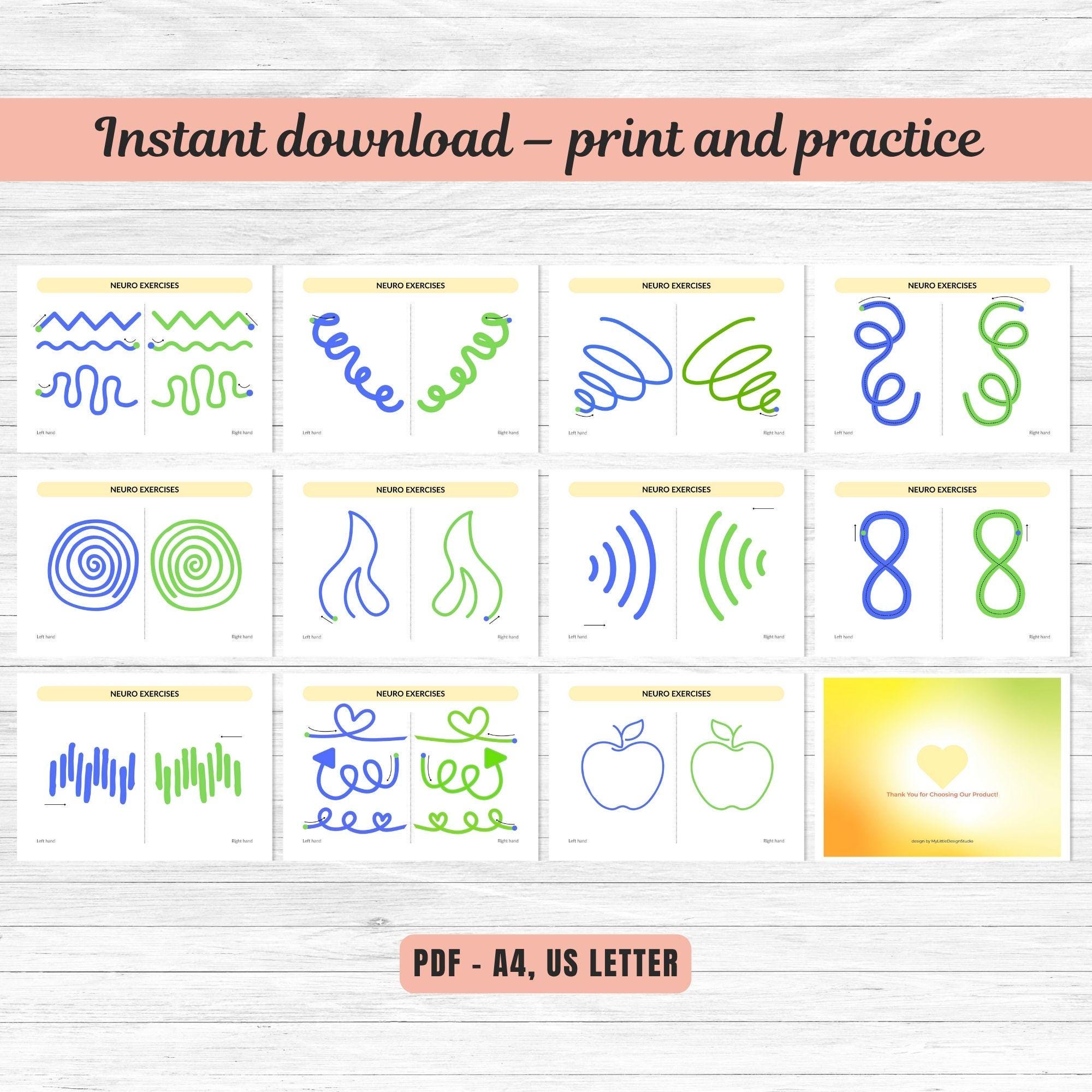 Dual Hand Tracing Worksheets PDF | 90 Brain Gym Pages for Kids | Fine ...