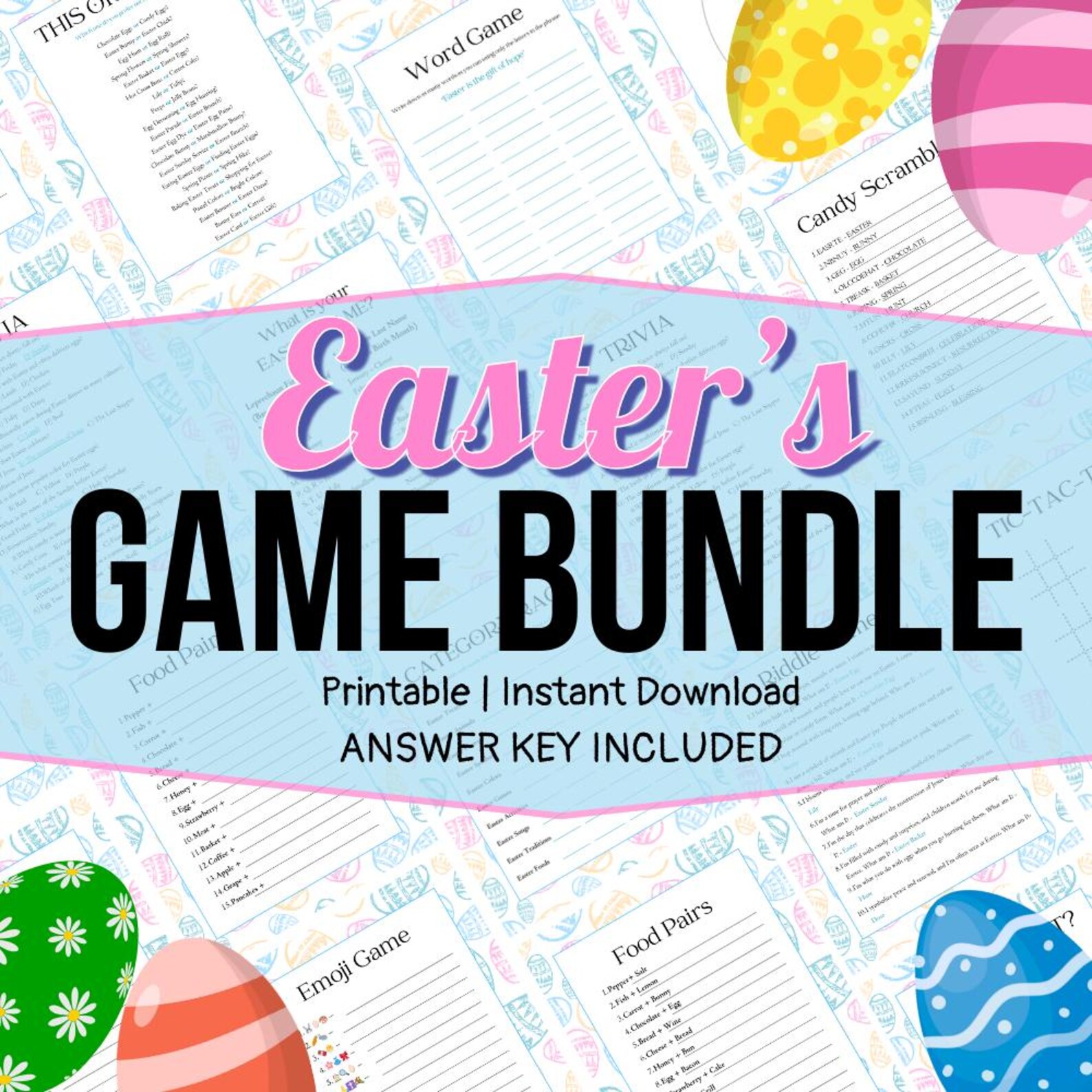 Easter Games Bundle | Easter Games for Kids & Adults | Easter ...
