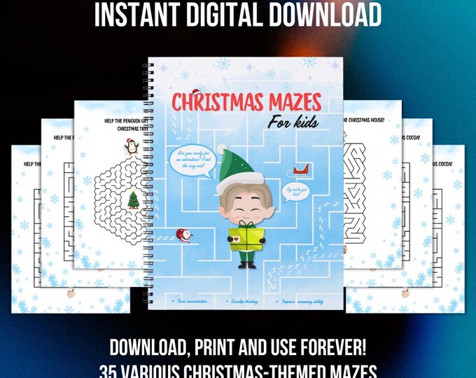 Printable Christmas Maze Pages for Kids | Christmas Games for Children ...