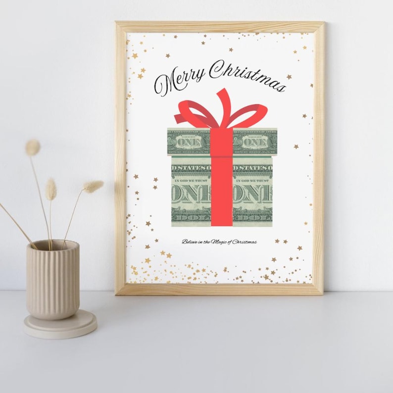 Printable Christmas Cash Gift Templates | Holiday Cash Gift Card, Xmas ...