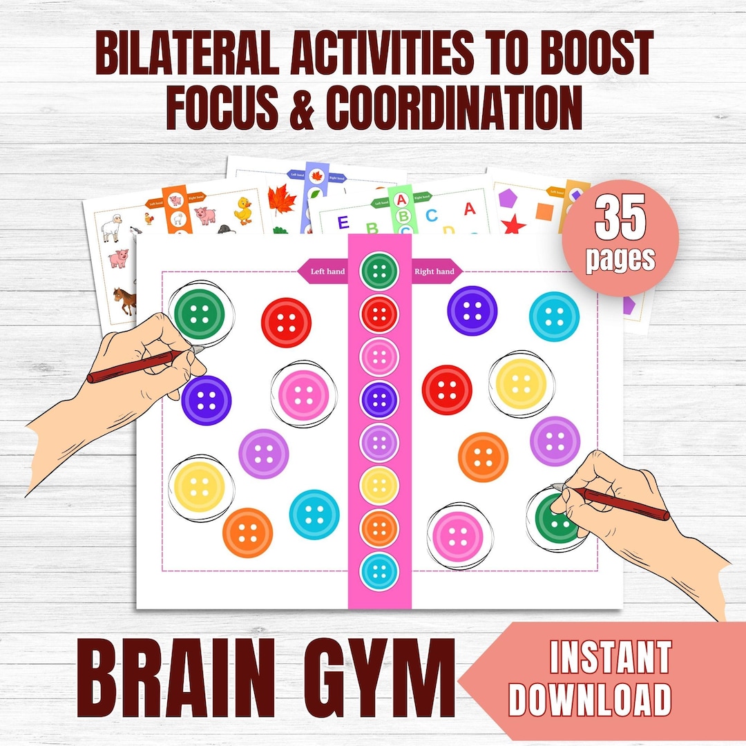 Neuro Exercises Workbook for Kids, Bilateral Tracing Activities, Brain ...