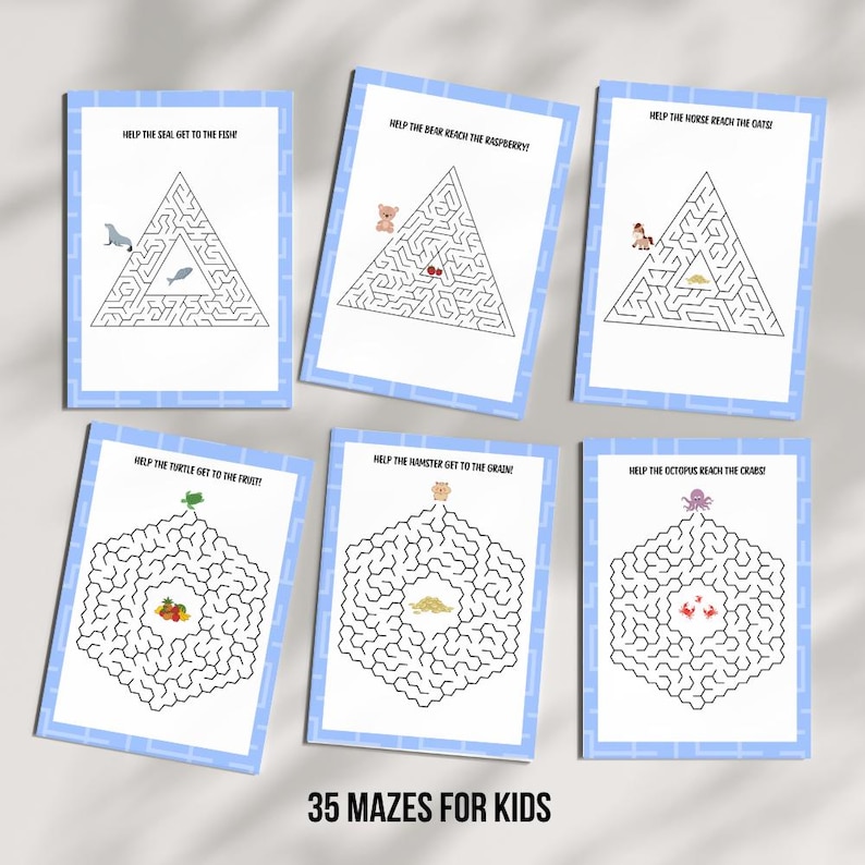 Printable Mazes Activity Book for Kids Instant Digital Download Fun ...