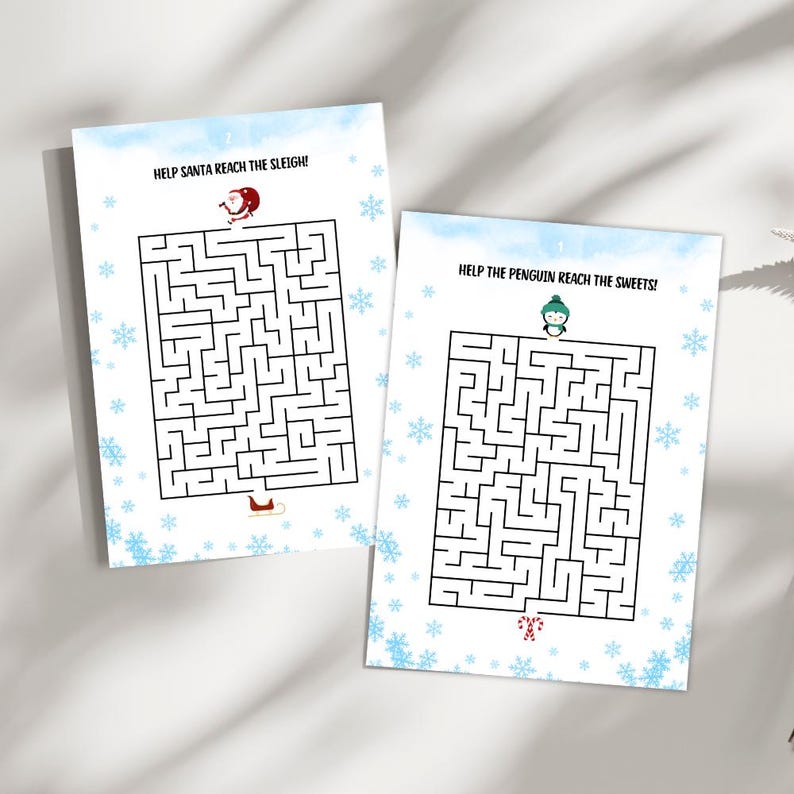 Printable Christmas Maze Activity Book for Kids | Fun Holiday Printable ...