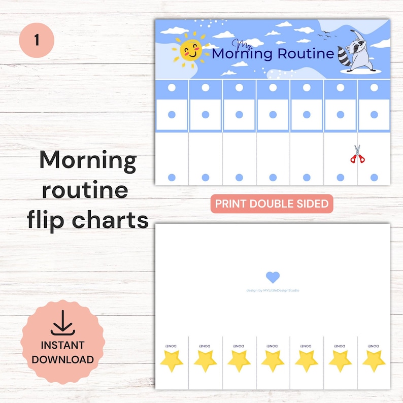 Kid Routine Flip Chart Printable| Morning, Afternoon, Evening & Helpful ...