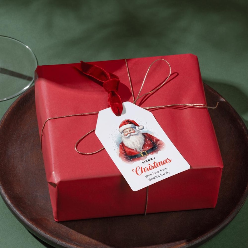 Editable Christmas Gift Tags | Holiday Printable Labels (canva Template ...