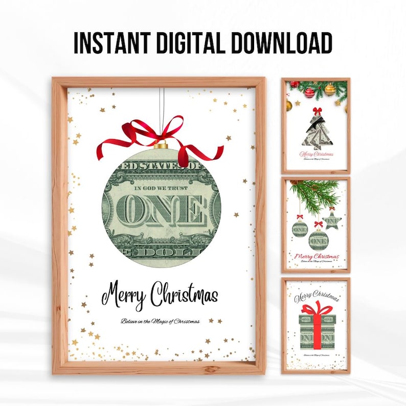 Printable Christmas Cash Gift Templates | Holiday Cash Gift Card, Xmas ...