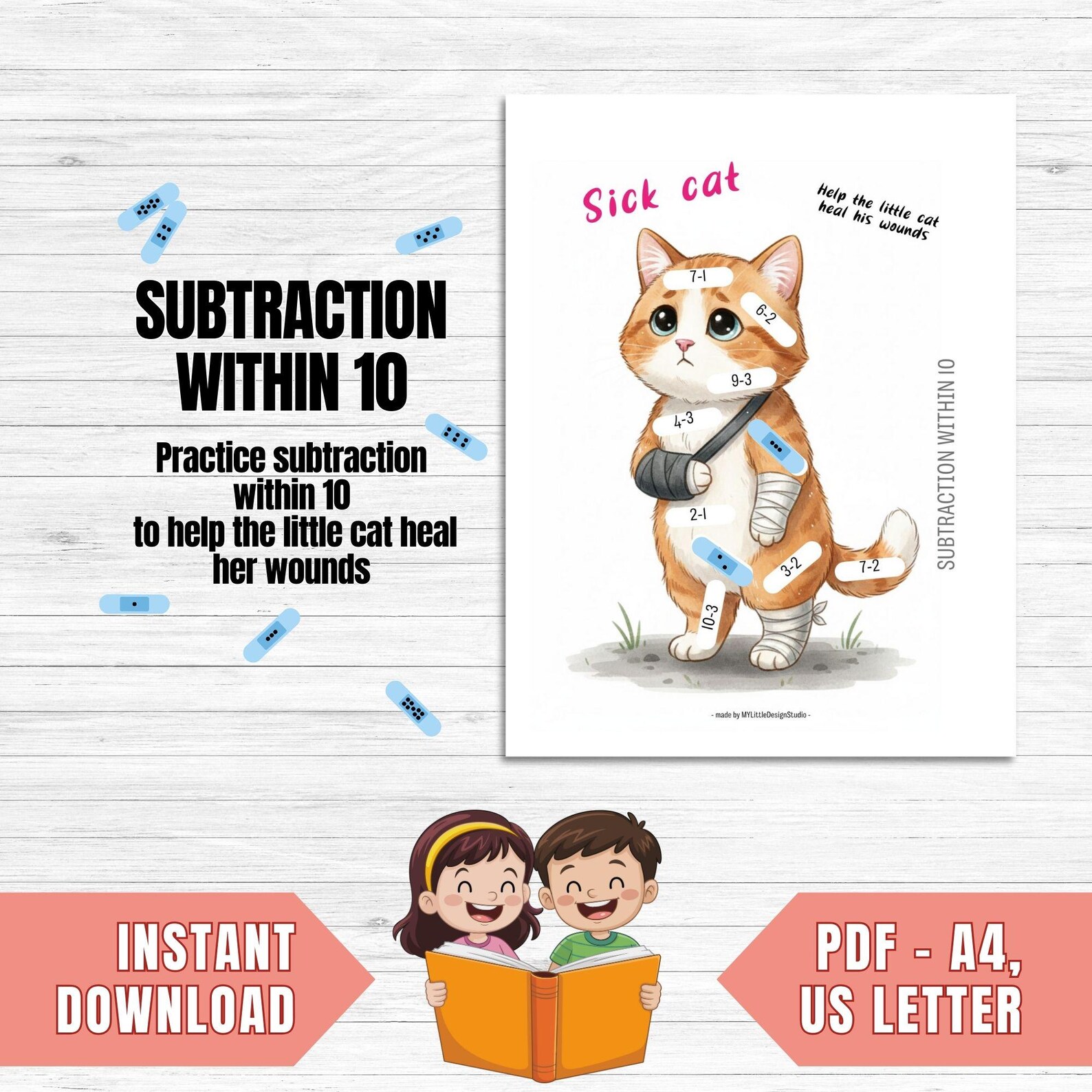 Sick Animals Activity Set Printable | Cut and Glue Worksheets ...