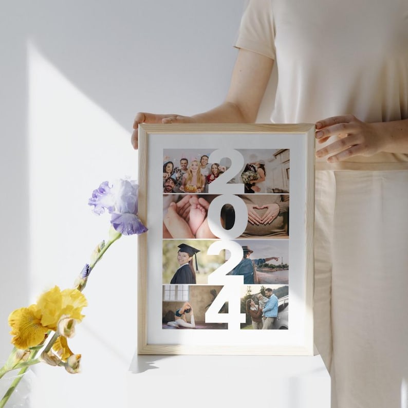 Editable 2025 Photo Collage Template | Printable Memory Board | Family ...