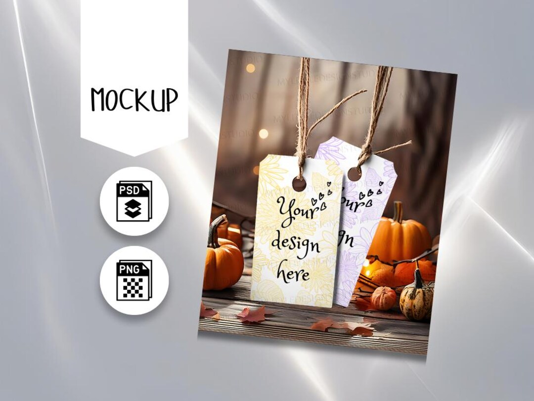 Maqueta de etiqueta y rótulo de otoño / PSD PNG editable para diseño ...
