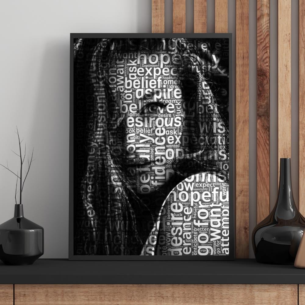 Custom Word Art Portrait| Unique Gift| Personalized Digital Text Art ...
