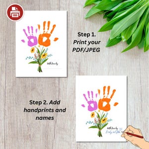 Mother's Day Handprint Craft for Kids| Gift for Mom| Printable Floral ...