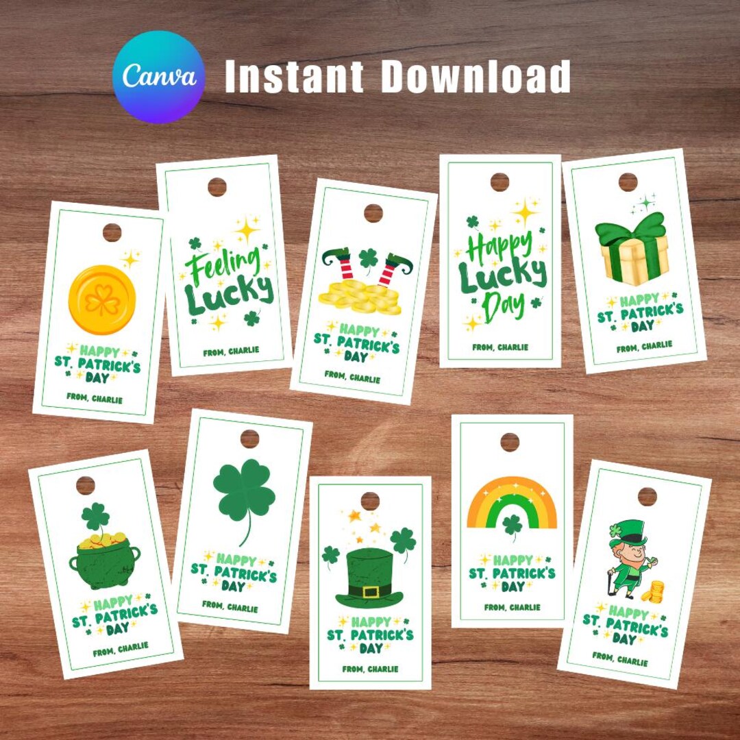 Editable Saint Patrick's Day Tag | Printable Gift Label Saint Patricks ...