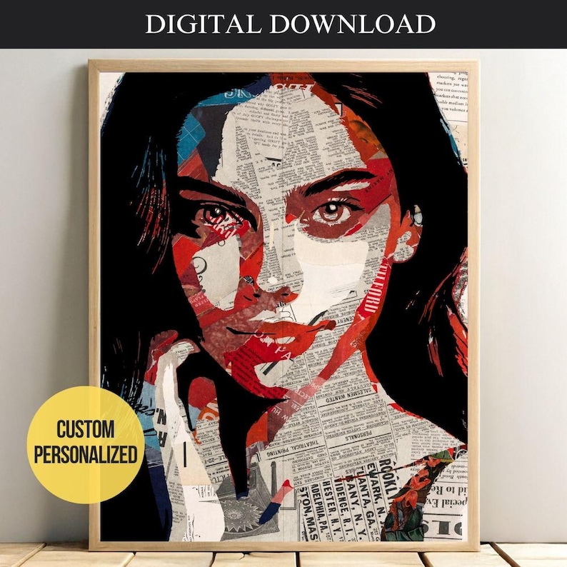 Custom Newspaper Digital Wall Art | Portrait From Photo| Personalized ...