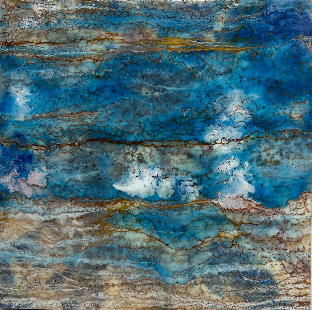 Parish Sky / Encaustic Painting / Beeswax Painting / Unique Wall Art ...