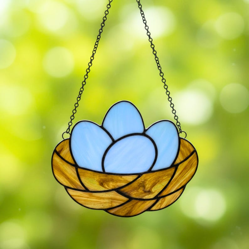 Bird Nest Stained Glass Pattern | Easy Suncatcher Template for ...