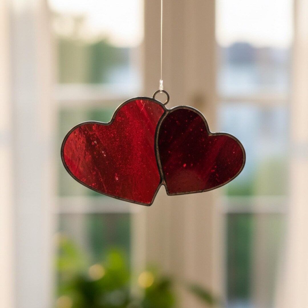 Interlocking Hearts Stained Glass Pattern – Valentine Suncatcher PDF ...
