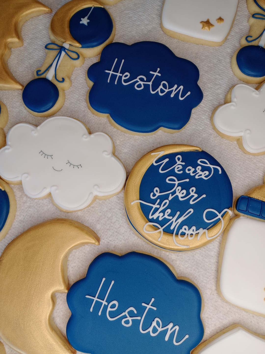 Custom Over the Moon Baby Shower Cookies - Etsy