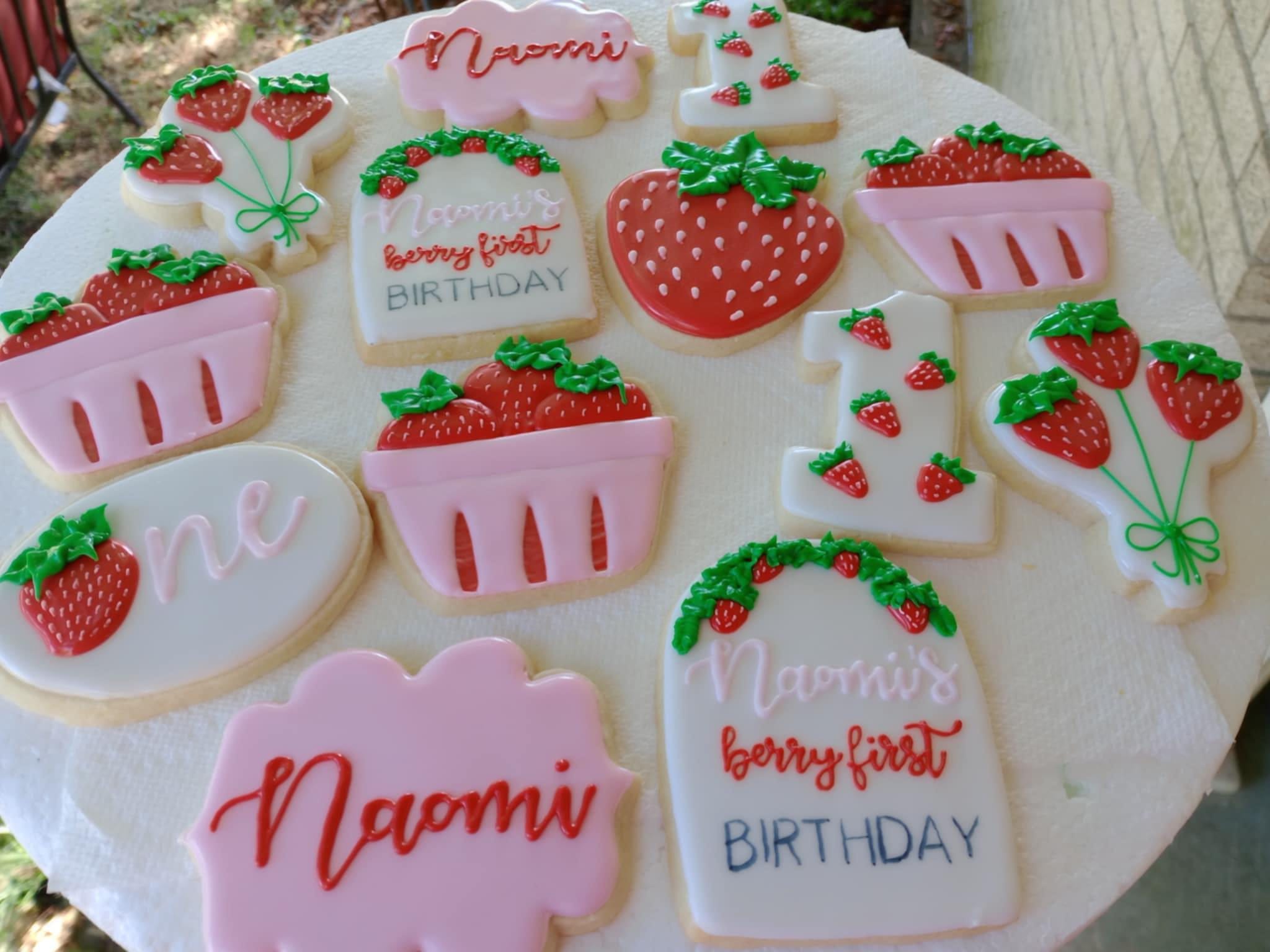 1 Dozen Strawberry Theme Birthday Decorated Sugar Cookies - Etsy