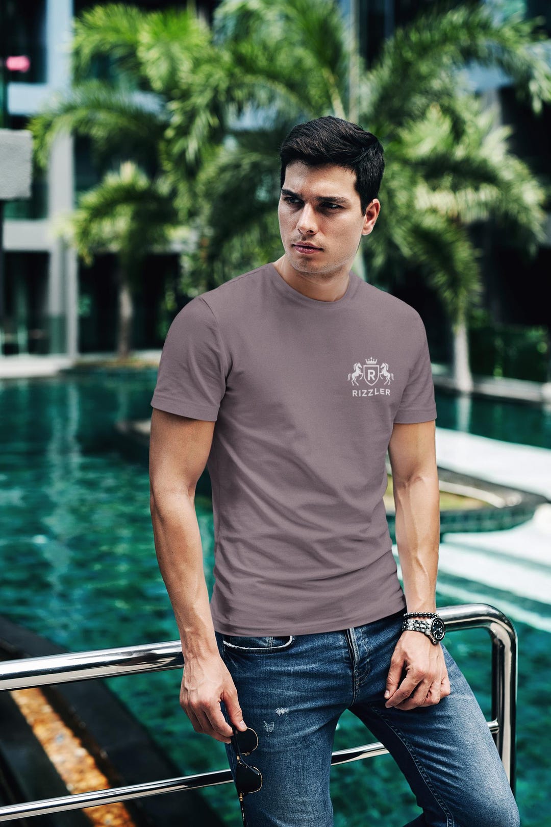 Rizzler Custom Stallion Logo Design Mens Tshirt - Etsy