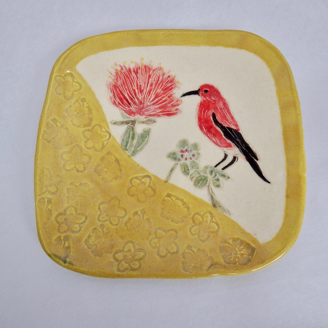 Apapane Stoneware Plate - Etsy