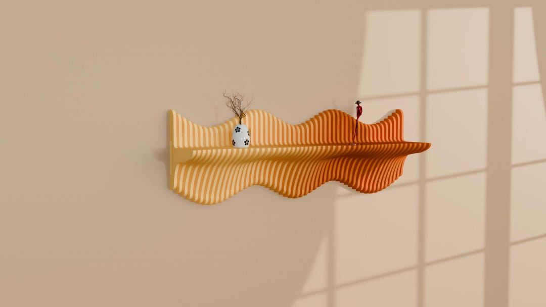 Wooden Wall Art Modern Floating Shelf | Small Wall Hanging | Custom ...