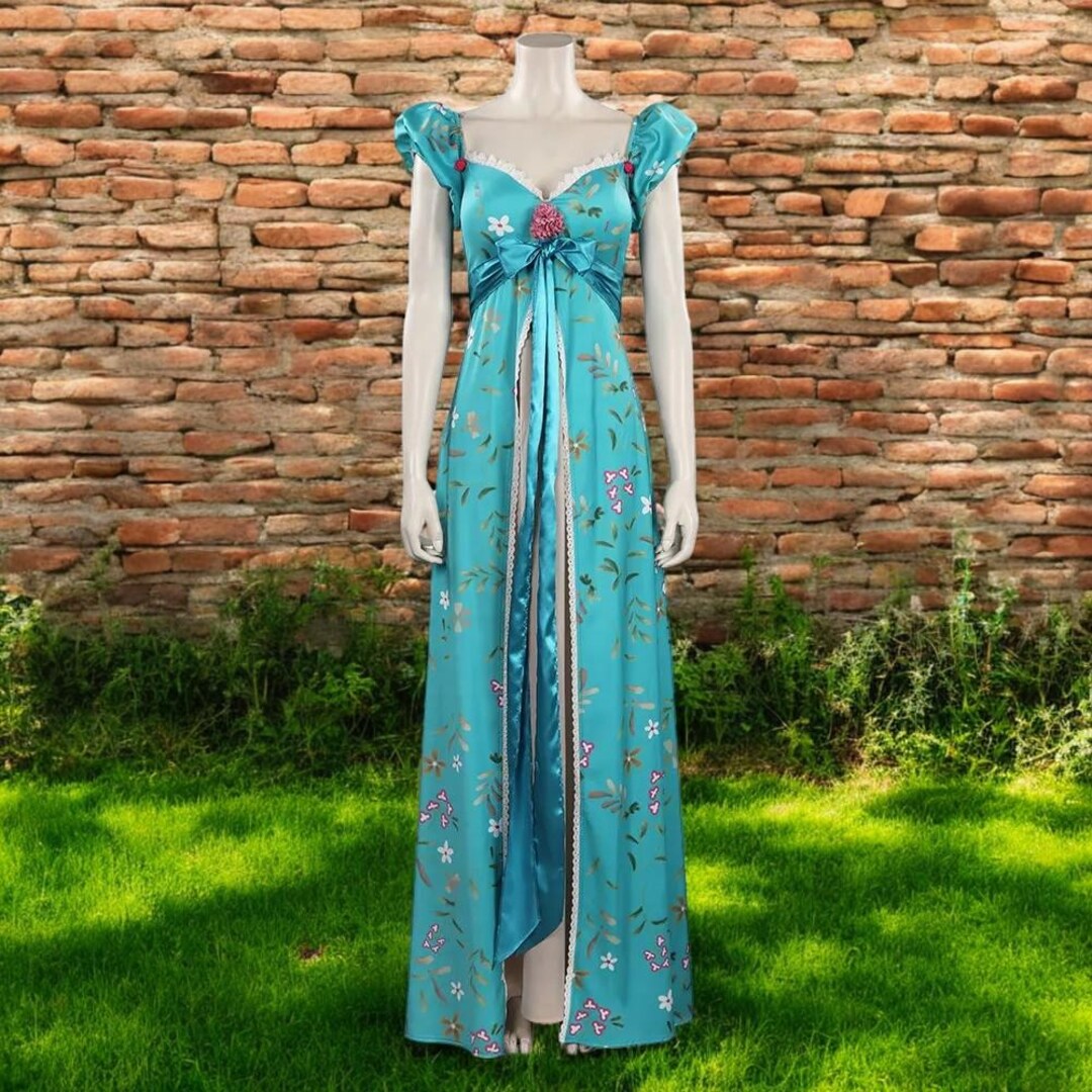 Handmade Cosplay Enchanted Giselle Dress - Blue Floral Giselle Costume ...